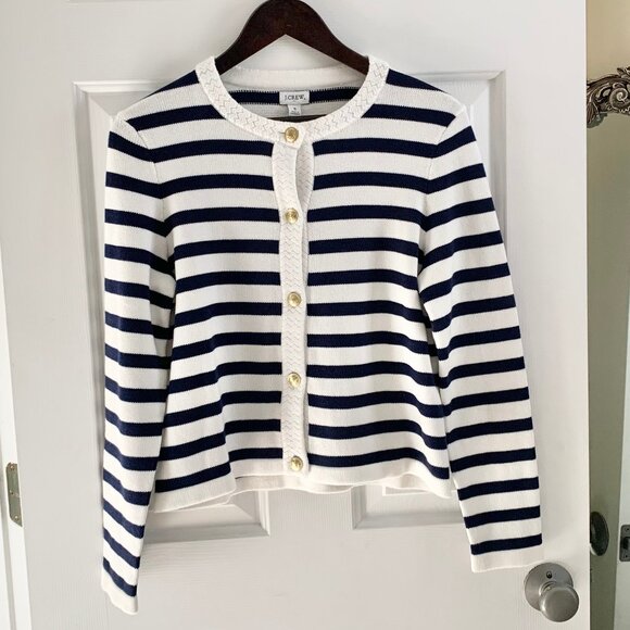 J. Crew Factory | Sweaters | Nwt J Crew Factory Ls Navy White Striped ...
